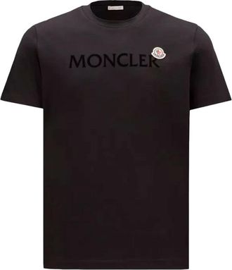 Moncler Homme, Tops, Noir, Taille: XL T-shirt ras du cou