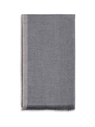 Brunello Cucinelli Mens Cashmere Scarf Grey-Burgundy Grey/burgundy Scarfs
