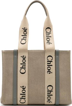 Chloé Shopper - Medium Canvas Woody Tote - Gr. unisize - in Braun - für Damen