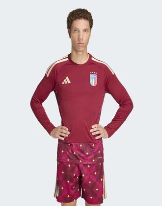 adidas adidas Performance - Italie 26 - Maillot de gardien domicile &agrave; manches longues - Bordeaux-Rouge