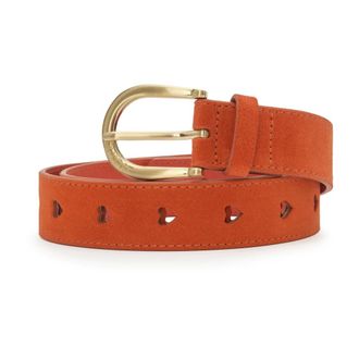 Fab By Fabienne Chapot Fabienne Chapot - Ceinture en daim Cut it Out Heart - Femme - Accessoires - Orange - Taille: 95 CM