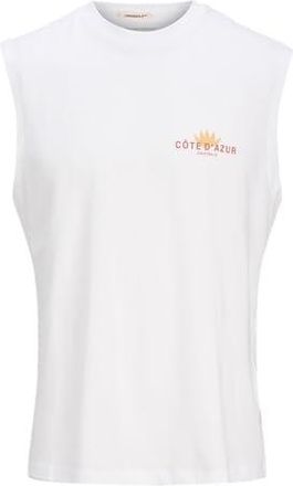 Jack & Jones Jorcanggu Back Graphic Tee SL Crew Neck T-Shirt pour Homme, Blanc éclatant., M