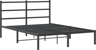 vidaXL Cadre de lit métal sans matelas avec tête de lit noir 140x190cm Vidaxl