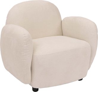 Mendler Sessel HWC-P33, Lounge-/Relax-/Cocktailsessel Polstersessel, Stoff/Textil Chenille (330 g/m²) Öko-Tex - Creme