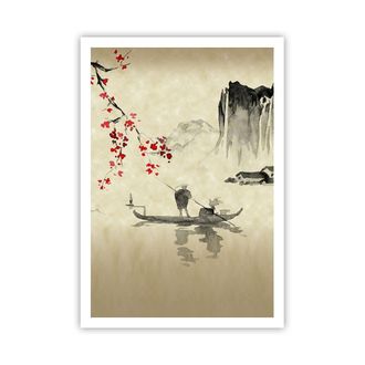 Arttor Poster ohne Rahmen Deko 70x100cm Blume Kirschen Japan Wandposter Art Prints Wanddeko Bild Wand Kunstdruck Wandbilder Dekoration Wohnzimmer Schlafzimme