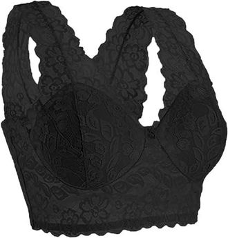 Generic Soutien-gorge confortable sans armatures pour femme - Bretelles r&eacute;glables - Couverture compl&egrave;te - Soutien-gorge confortable sans armatures, Noir, 3XL
