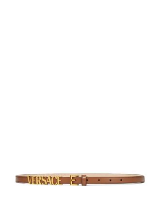 Versace Ledergürtel mit Logo-Print - Braun