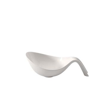 Villeroy & Boch Flow Plat creux avec anse, Porcelaine Premium, Blanc