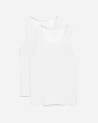 Arket Geripptes Tanktop 2er-Pack -Wei&szlig;