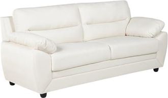 Vente-Unique Canap&eacute; 3 Places Manoa en Simili - Blanc