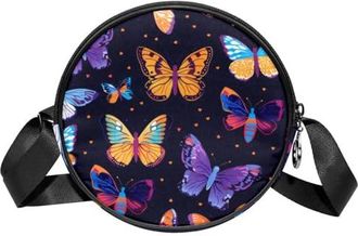 Generic Sac &agrave; bandouli&egrave;re rond pour femme, petit sac &agrave; bandouli&egrave;re avec fermeture &eacute;clair, bretelles r&eacute;glables, style d&eacute;contract&eacute;, pour femmes et filles