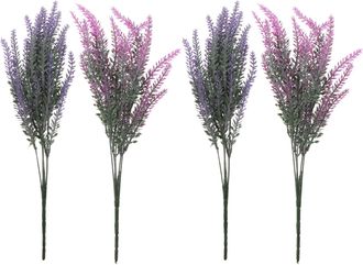 BESPORTBLE K&uuml;nstlicher Lavendel 4 St&uuml;ck B&uuml;ndel Rosa Violett Kunststoff Simulation Naturgetreu Wohndeko f&uuml;r Zuhause B&uuml;ro Party