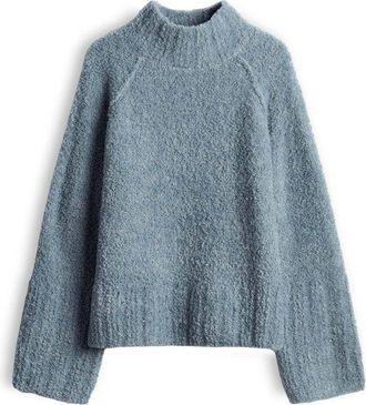OPUS Strickpullover Porizon aus Strick mit Boucl&eacute; Struktur Weiter, gerader Schnitt mit Stehkragen und breiten B&uuml;ndchen