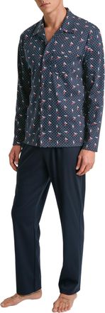 CALIDA Family & Friends Pyjama, durchgeknöpft Herren, warme Baumwollqualität