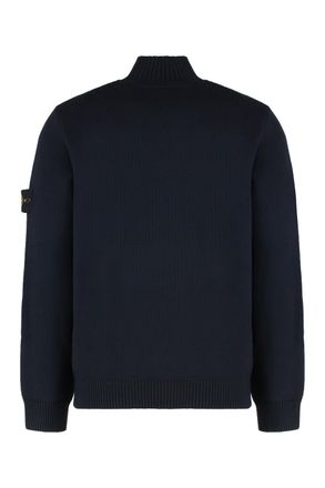Stone Island Mens Cotton Turtleneck Sweater Blue