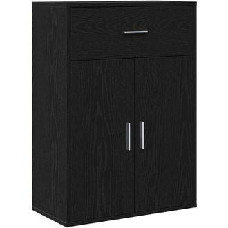 vidaXL Vidaxl - Buffet avec tiroir Ch&ecirc;ne noir 79 x 38 x 80 cm Bois ding&eacute;nierie