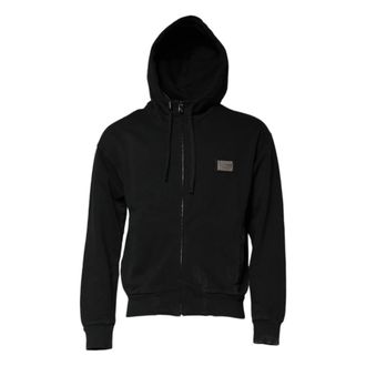 Dolce & Gabbana Schwarzer Logo Full Zip Hoodie - - Sweatshirts & Hoodies - Herren - Schwarzk - XL