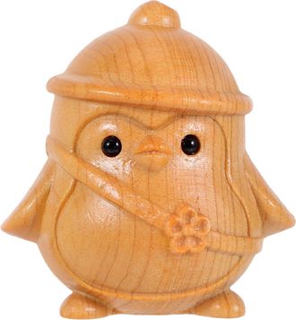 Cabilock Holz Pinguin Statue Handgeschnitzte Cliff Cypress Tierfigur Nat&uuml;rliche Holzskulptur F&uuml;r Wohnaccessoires B&uuml;ro Dekoration Und Geschenk