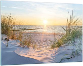 Arttor Wandbilder Dekoration Wohnzimmer Düne Strand Meer Bilder auf Glas 120x80cm Glasbild Schlafzimmer Küche Deko Wand Kunstdruck Art Groß XXL Wanddeko Bild