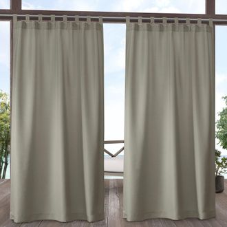 Exclusive Home Cabana Vorhang, solide, lichtfilternde Haken und Schlaufen, 137,2 x 213,4 cm, Taupe, 2 St&uuml;ck