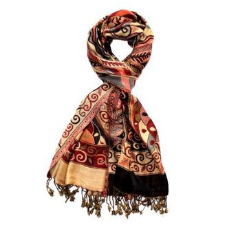 Lorenzo Cana Pashmina de 100% viscose pour lhomme - écharpe avec les mesures de 70 x 200 cm - une étole attrayante et noble pour le printemps et l´été en marron bo