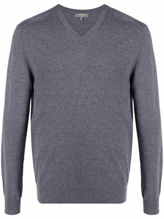 N.Peal pull en cachemire à col v - Gris
