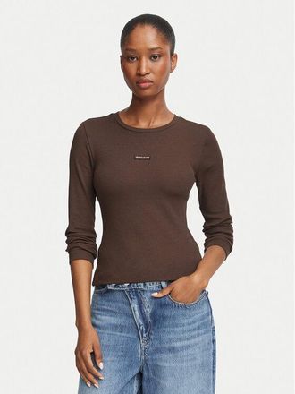 Guess Bluse W6BP05 K5470 Dunkelbraun Slim Fit