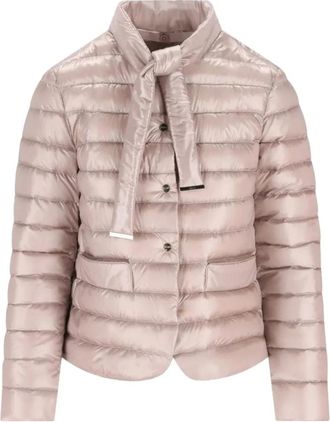Herno Femme, Vestes, Rose, Taille: 40 FR Tie Puffer Coat