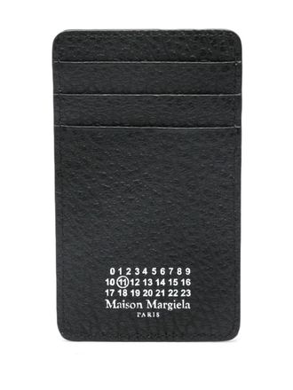 Maison Margiela porte-cartes en cuir à imprimé Four Stitch - Noir