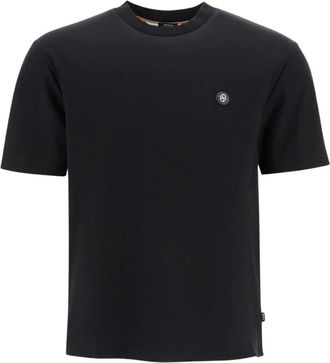 HUGO BOSS Homme, Tops, Noir, Taille: S T-Shirt en coton merceris&eacute;