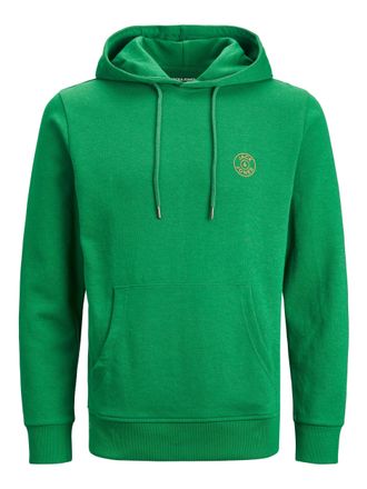 Jack & Jones Herren JJEBASIC Logo Sweat Hood, Verdant Green/Dark Cheddar, XXXL