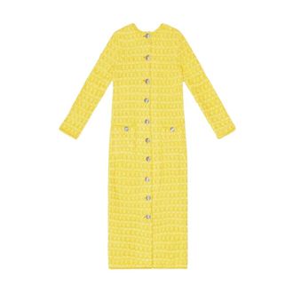 Balenciaga Gelbes Wolltweed R&uuml;ckenschlitz Kleid - - Dresses - Damen - Gelb - XS
