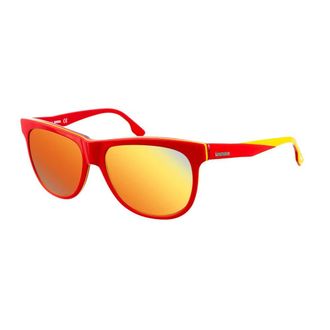Diesel Sonnenbrille mit rotem Acetatrahmen und gelben Konturen - - Accessories - Herren - Orange - ONE SIZE