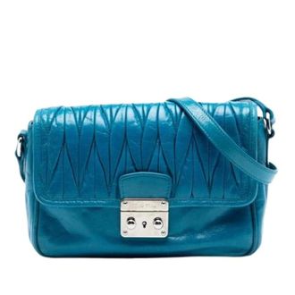 Miu Miu Sac bandouli&egrave;re matelass&eacute; doccasion - Femme - Pre-owned - Bleu - Taille: ONE Size