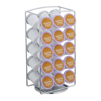 Relaxdays Porte-Capsules Compatible avec Les Capsules Keurig K-Cup, H x L x P : 30,5 x 16 x 12,5 cm, argent&eacute;