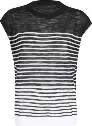 Roberto Collina Femme, Pulls, Noir, Taille: 36 FR Haut Ray&eacute;