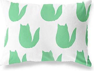 Bonamaison Le Jardin du Lin Kissenbezug Zierkissenbezug Petrol Grün-Weiß Kissenbezug, Für Bett, Auto, Sofa, Haus, Wohnzimmer, Schlafzimmer, Dekoration, 45x60 Cm 