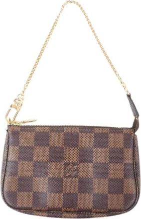 Louis Vuitton Pre-owned Mini Pochette Accessoires Damier Ebene Pouch - Femme - Pre-owned - Brun - Taille: ONE Size