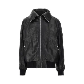 Rick Owens Dracuflight leather bomber jacket Man 50