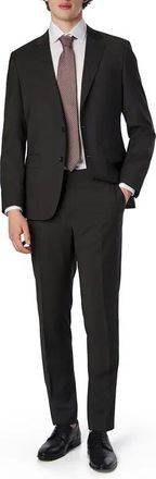 HUGO BOSS Herren Anzug braun meliert Slim Fit