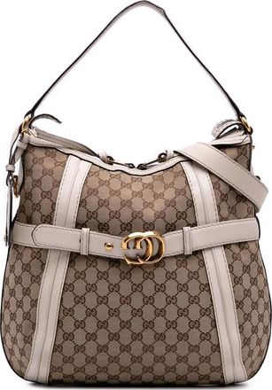 Gucci Hobo Bags - Medium GG Canvas Running Satchel - Gr. unisize - in Braun - für Damen