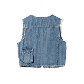 IVY Copenhagen Pocket-Detail Denim Vest - Blue