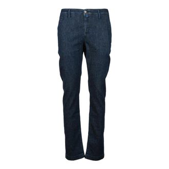 Jacob Cohen Baumwoll Leinen Stretch Jeans - - Jeans - Herren - Blau - W33