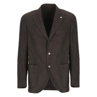 Lubiam Homme, Vestes, Brun, Taille: L Veste en laine vierge