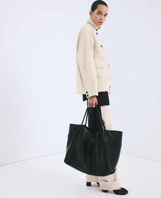 Mango Parka en jean col montant vanille - Femme - XS - MANGO