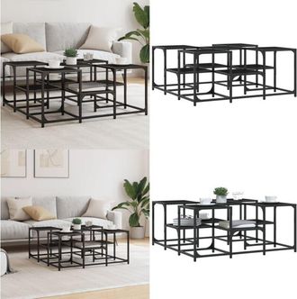 vidaXL Table basse noir 91x91x40 cm bois dingénierie - Table Basse - Meuble Salon - Table Dappoint - Table Industrielle - Design Moderne - Home & Living