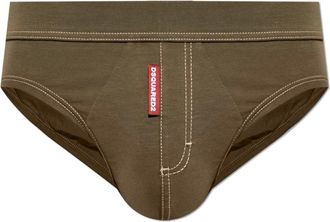 Dsquared2 Homme, Sous-v&ecirc;tements, Brun, Taille: XL Cotton Briefs With Logo