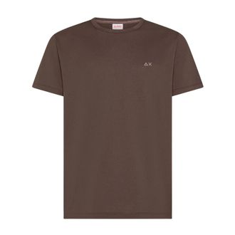 Sun 68 T-Shirt Jersey Mercerized S/S - - Tops - Herren - Braun - 2XL