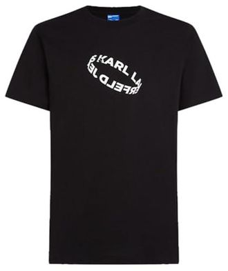 Karl Lagerfeld Homme T-Shirt Slim &Agrave; Manches Courtes avec Logo Anneau Coupe Slim, Noir, XL