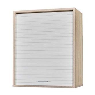 Simmob Meuble Cuisine Chêne Rideau Noir Blanc ou Alu 3 Niches L 60 H 72 P 35 cm - Blanc